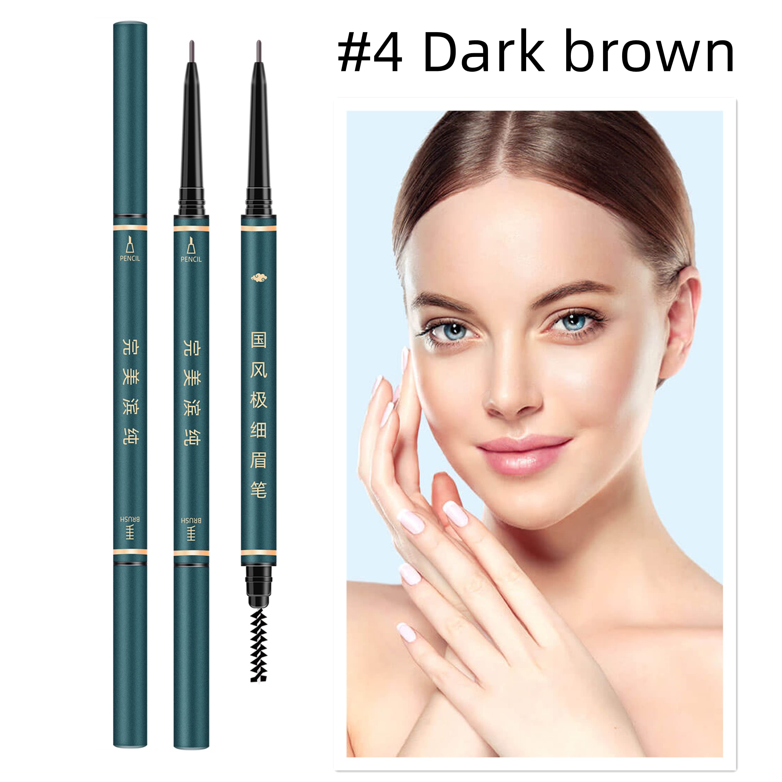 Eyebrow Pencil,3 PCS Waterproof Professional Makeup Micro Brow Pencil,Brow Kit with Eyebrow Brush and Razor,Ultra-Fine Mechanical Pencil