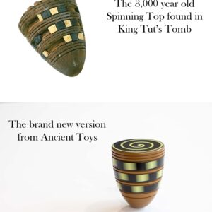 Ancient Toys – Wooden Spinning Top - King TUT’s Top - Perfect Way to Introduce History with Toys Used by Children Thousands of Years Ago. Packaged in Attractive Gift Box with Spinning String!