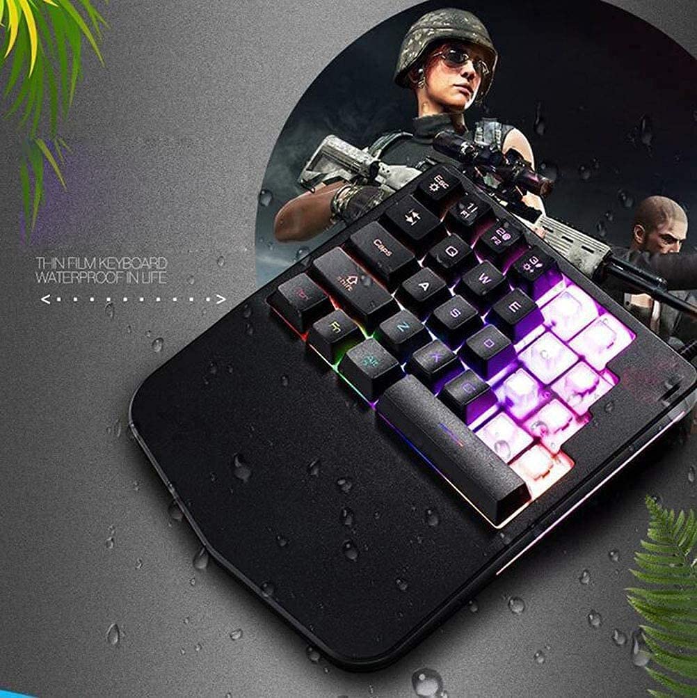 XYLXJ K11 Portable Gaming Keyboard 28keys, One-Hand Mechanical Gaming Keypad, With Wide Hand Rest Backlit for PC Game