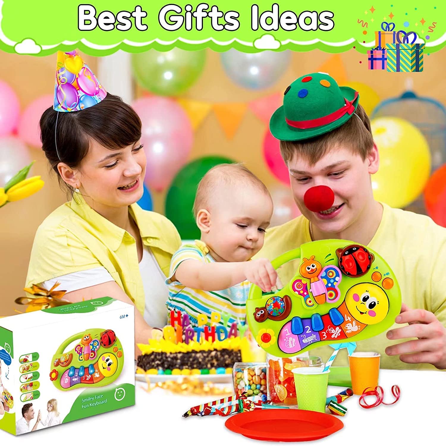 Baby Piano Toy Baby Toys 6 to 12 Months Infant Toys Baby Musical Toys Sensory Toys Light Up Toys for 1 Year Old Newborn Infant Toys 6-12 Months Toddler Piano Toy Xmas Birthday Gifts Girl Toys for Boys