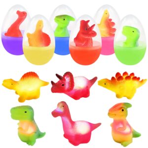 6 pack light-up bath toys easter eggs with bathtub dinosaur toys for kis girls boys easter basket stuffers easter party favor egg fillers