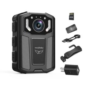 weyfinko fhd1080p body camera, 64gb body worn camera,12h video record,small body mounted camera with infrared night vision for cycling,meeting,sport,home and outdoor