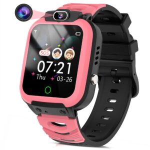 liteypp kids smart watch, for boys girls 3-14 yrs, hd touch screen kids smartwatch with call, 7 games, camera, music, educational toys watch for kids boys girls (pink)