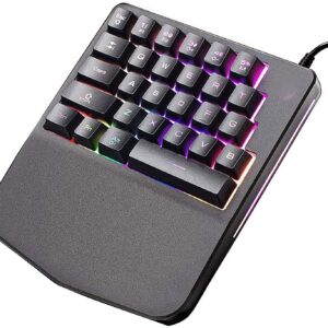 XYLXJ K11 Portable Gaming Keyboard 28keys, One-Hand Mechanical Gaming Keypad, With Wide Hand Rest Backlit for PC Game