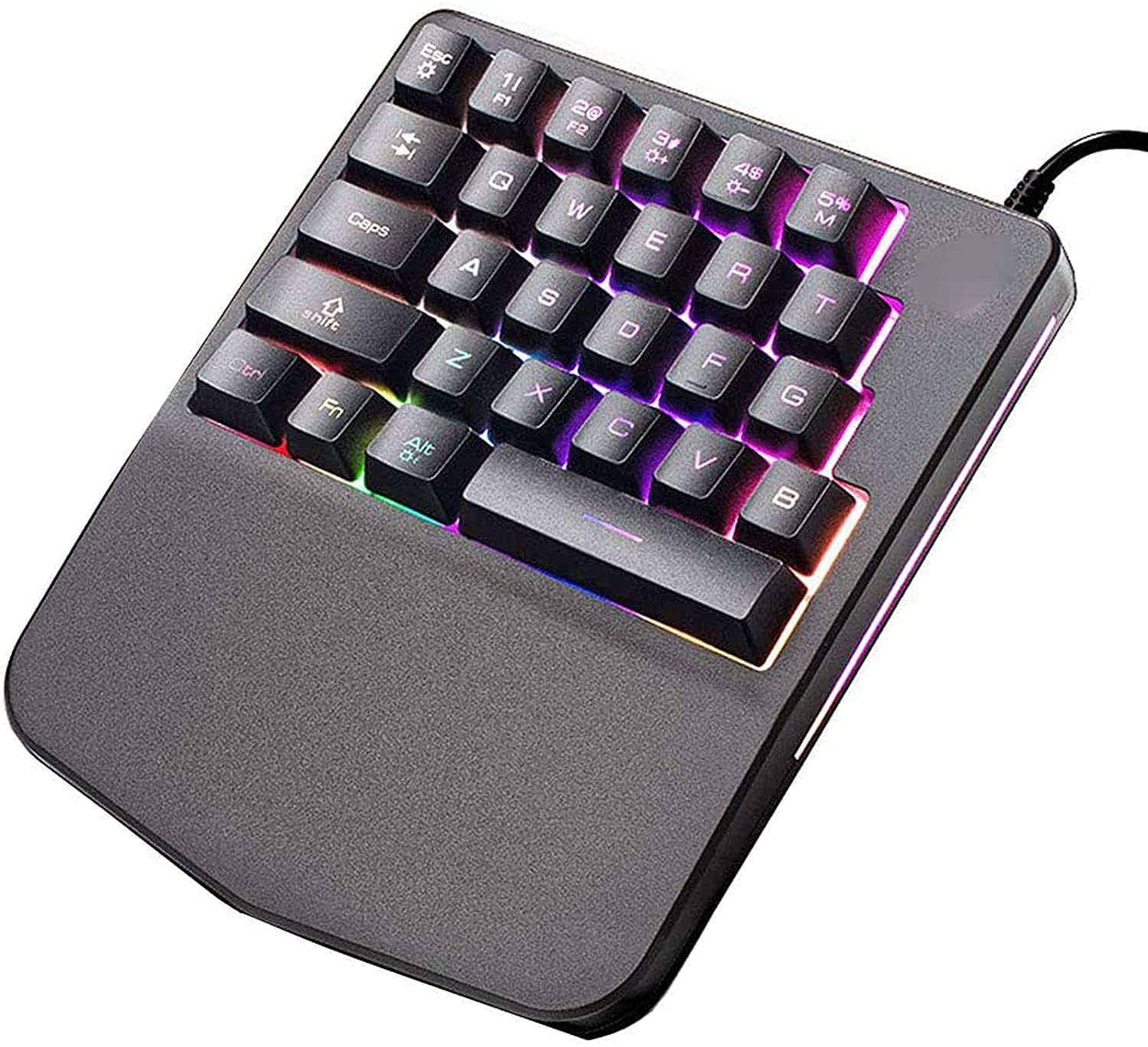 XYLXJ K11 Portable Gaming Keyboard 28keys, One-Hand Mechanical Gaming Keypad, With Wide Hand Rest Backlit for PC Game