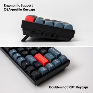 Keychron K6 Pro Wireless Custom Mechanical Keyboard, QMK/VIA Programmable Macro, Hot-Swappable Keychron K Pro Blue Switch Keyboard, 65% Layout RGB Backlit Office Keyboard for Mac Windows Linux