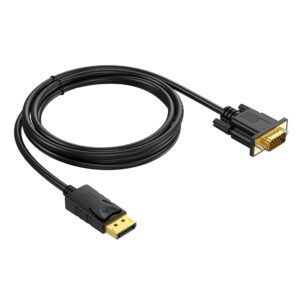 UV-CABLE DisplayPort to VGA Cable 5ft 2-Pack, Display Port DP to VGA Adapter Male to Male Gold-Plated for Computer, Laptop, TV, Projector-Not USB to VGA, Not HDMI to VGA