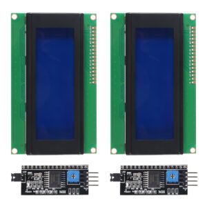 alinan 2pcs iic i2c twi serial lcd 2004 20x4 display blue screen with iic i2c module interface adapter