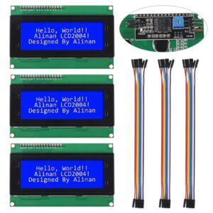 alinan 3pcs iic i2c twi serial lcd 2004 20x4 display blue screen with iic i2c module interface adapter