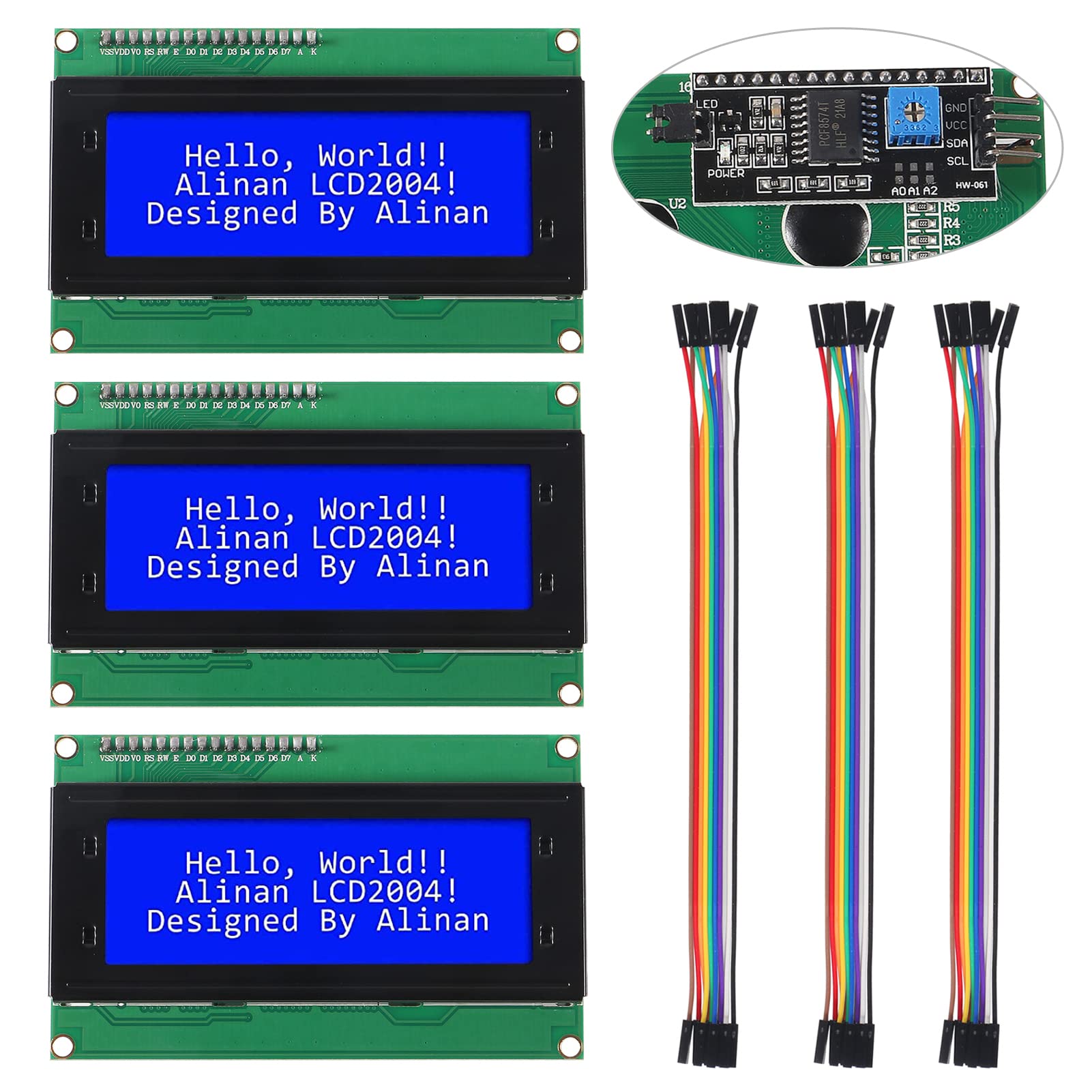 Alinan 3pcs IIC I2C TWI Serial LCD 2004 20X4 Display Blue Screen with IIC I2C Module Interface Adapter