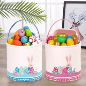 LessMo Easter Basket Easter Bunny Basket, Purple Cute Fluffy Bag with Foldable Ears, Plush Rabbit Tote Bags for Easter Egg Hunts Decorations Candy Gifts Storage