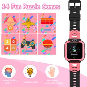 LITEYPP Kids Smart Watch, for Boys Girls 3-14 yrs, HD Touch Screen Kids Smartwatch with Call, 7 Games, Camera, Music, Educational Toys Watch for Kids Boys Girls (Pink)