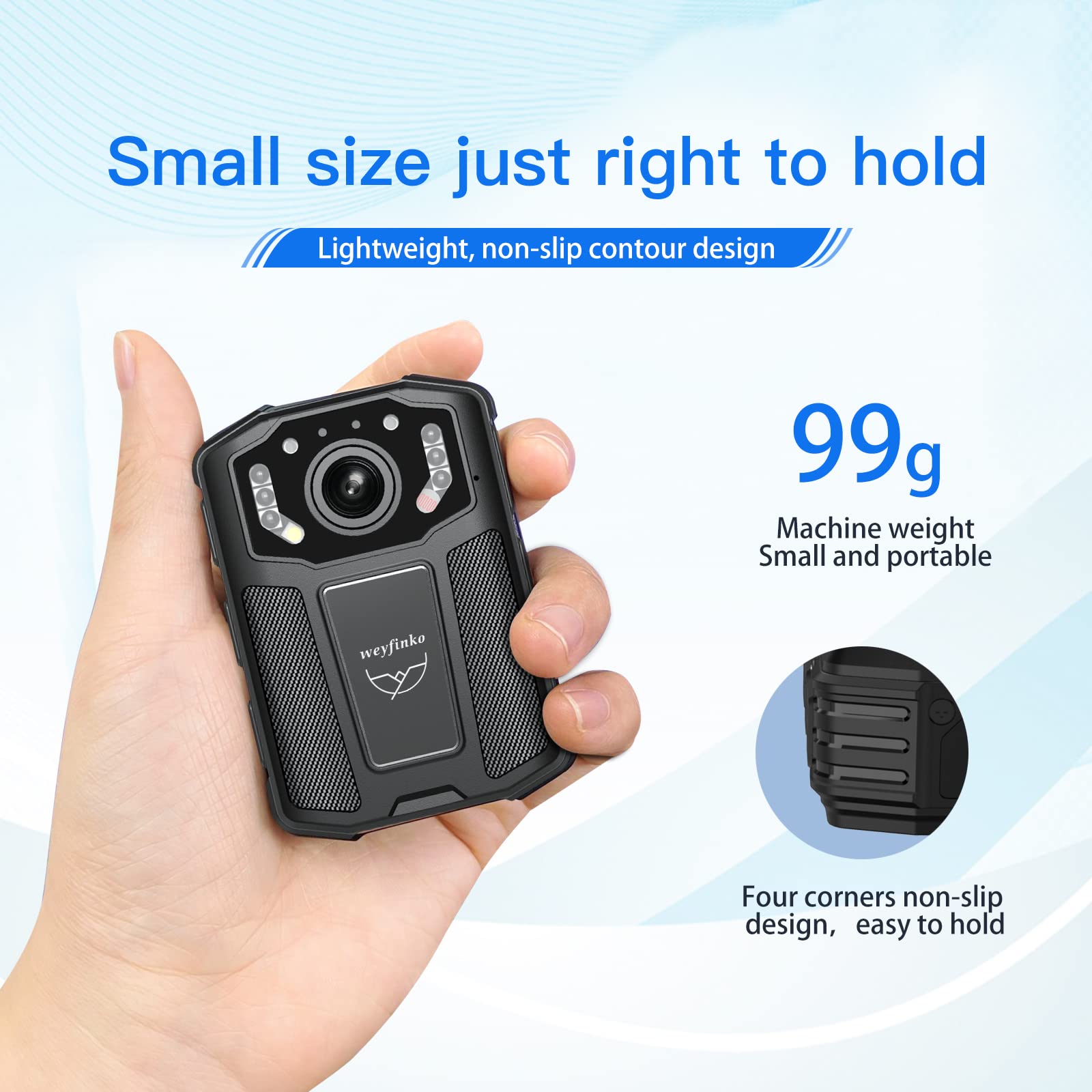 weyfinko FHD1080P Body Camera, 64GB Body Worn Camera,12H Video Record,Small Body Mounted Camera with Infrared Night Vision for Cycling,Meeting,Sport,Home and Outdoor