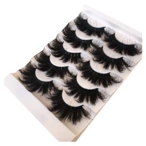 Gmagictobo False Eyelashes Fluffy 25MM Lashes Dramatic Faux 3D Mink Lashes Pack Long Thick Volume Criss-Crossed Soft False Lashes 5 Pairs Multipack