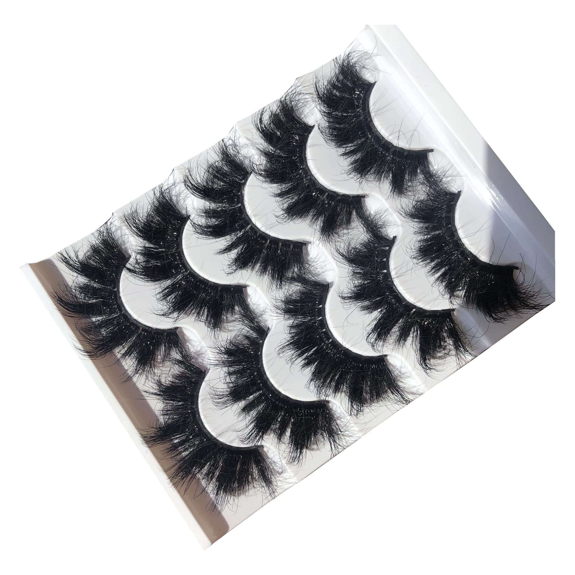 Gmagictobo False Eyelashes Fluffy 25MM Lashes Dramatic Faux 3D Mink Lashes Pack Long Thick Volume Criss-Crossed Soft False Lashes 5 Pairs Multipack