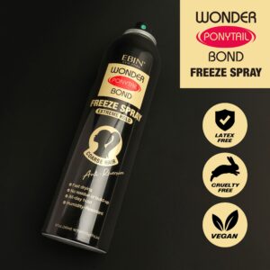 EBIN NEW YORK Wonder Ponytail Bond Freeze Spray Extreme Firm Hold - Coarse Hair 8oz/ 245ml | Long Lasting Hold, 24-Hour Frizz Control, Shine Enhancing, Fast-Drying, Lightweight, All Hair Types