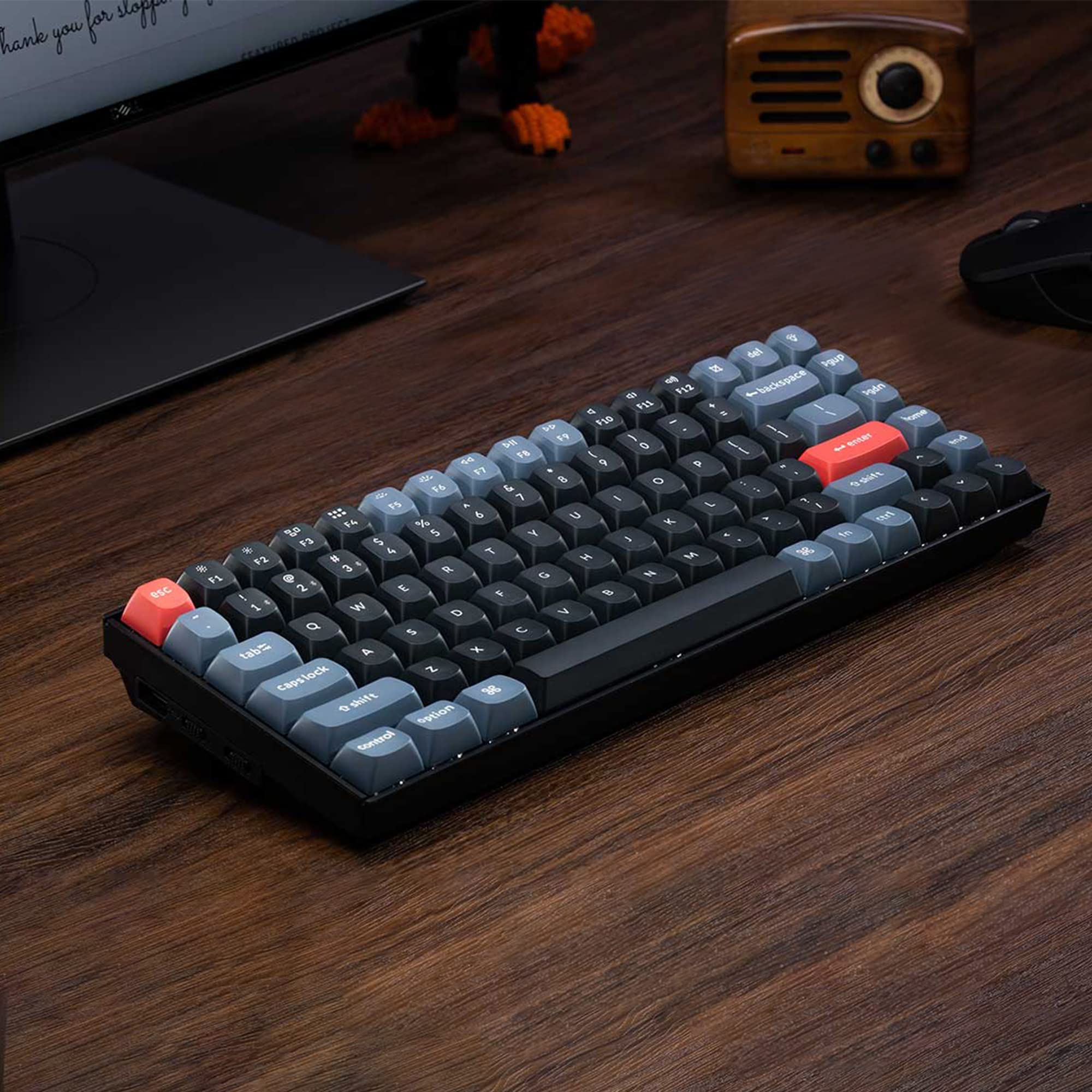 Keychron K2 Pro QMK/VIA Wireless Mechanical Keyboard, Hot-Swappable K Pro Brown Switch with 75% Layout Custom Programmable Macro, RGB Backlight, PBT Keycaps Wired Keyboard for Mac Windows Linux