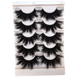 gmagictobo false eyelashes fluffy 25mm lashes dramatic faux 3d mink lashes pack long thick volume criss-crossed soft false lashes 5 pairs multipack