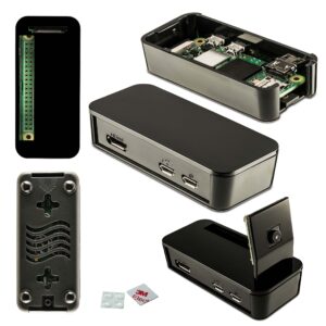 vilros raspberry pi zero compatible multi purpose case (black)