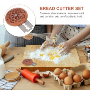 DOITOOL Bread Lame Cutter, 1Pcs Wooden Bread Bakers Lame Slashing Tool, Stainless Steel Dough Scoring Tool for Bread Baking Homemade, Bakers, with 5 Blades (Style 1)