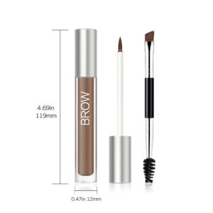 ZSSEMEI Waterproof Eyebrow Gel for Long Lasting, Highly Tinted Liquid Eye Brow Makeup, Sweatproof, Natural (Black Brown)