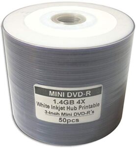 3-inch white inkjet hub mini dvd-r 50-pak in shrinkwrap