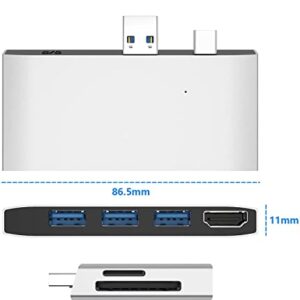 Surface Pro 4/5/6 Hub Docking Station with 4K HDMI Adapter, USB 3.0 Ports Hub Adapter, SD/Micro SD Card Reader for Microsoft Surface Pro 4/ Pro 5/ Pro 6