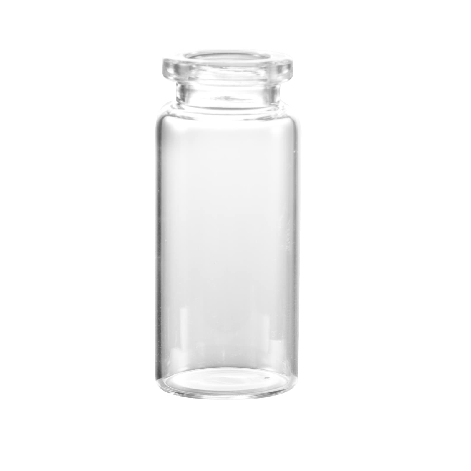 Eowpower 100 Pack 10ml Glass Vials, 20mm Glass Flat Bottom Lab Vial with Plastic-Aluminum Flip Caps and Rubber Stoppers (Clear)