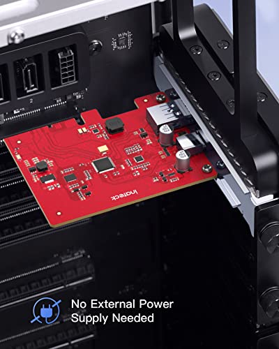 Inateck PCIe to USB 3.2 Gen 2 Card with 20 Gbps Bandwidth, USB A and USB C Ports, with Standard and Low Profile Brackets, RedComets U28