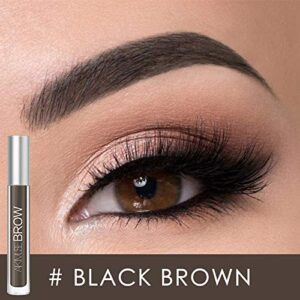 ZSSEMEI Waterproof Eyebrow Gel for Long Lasting, Highly Tinted Liquid Eye Brow Makeup, Sweatproof, Natural (Black Brown)