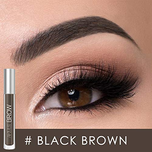 ZSSEMEI Waterproof Eyebrow Gel for Long Lasting, Highly Tinted Liquid Eye Brow Makeup, Sweatproof, Natural (Black Brown)