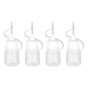 meccanixity needle tip bottle precision plastic applicator with white cap for diy, cleaning, repair, liquids, 3ml, 20 pack