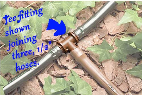 R-B 20 Rain Bird 1/2" Barbed Tee Fitting Drip Irrigation Universal Fits of 5/8" 1/2", 0.700" Drip Tubing