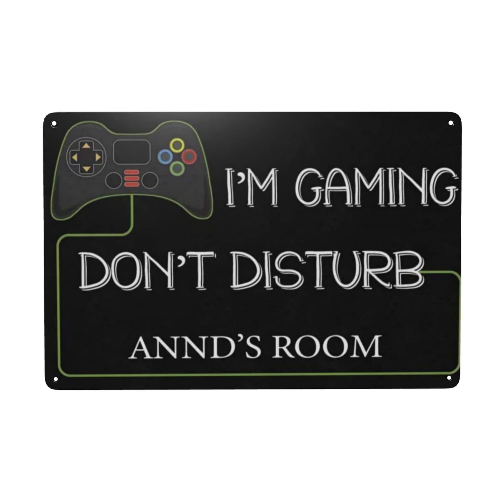 YILMEN I'm Gaming Don't Disturb Personalized Custom Game Room Sign Kids Boys Bedroom Decorative Nameplate Accessories Humorous Warning Words Door Sign Hanging Creative Gift