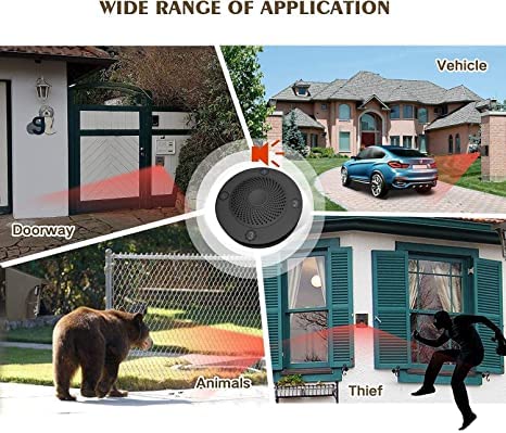 eMACROS HS002 Pro 2 Smart Wireless Driveway Alarm, Long Range Solar-Powered Motion Sensor, App for Remote Arm/Disarm & Schedule Alerts with 27 Chimes,1 Receiver and 1 Sensor