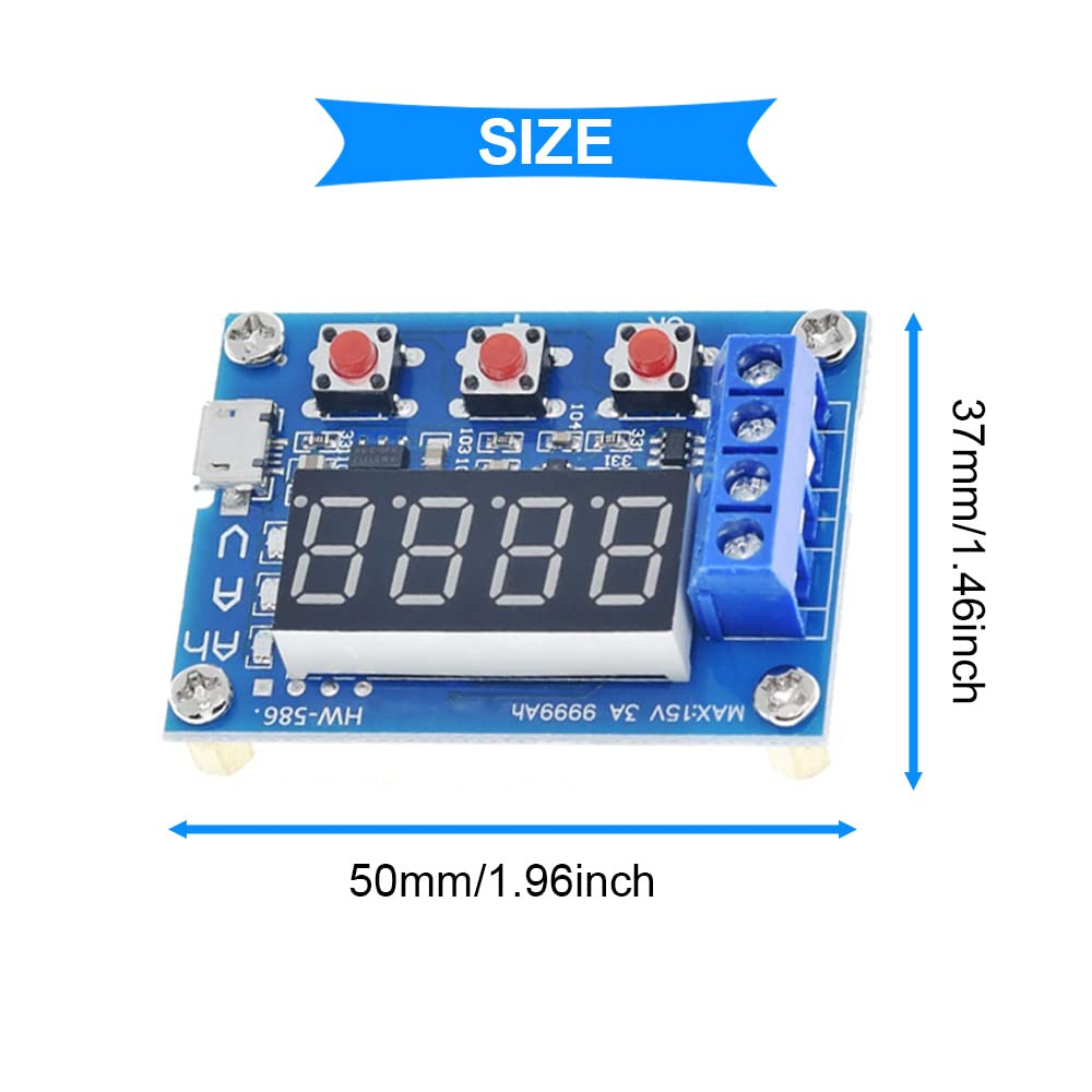 DKARDU 1.5-12V Battery Capacity Meter Discharge Tester Analyzer ZB2L3 Li-ion Lead-Acid Battery Capacity Meter for Testing Battery with 18650 Battery Holder, Micro USB Cable