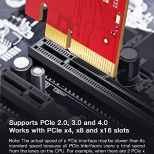 Inateck PCIe to USB 3.2 Gen 2 Card with 20 Gbps Bandwidth, USB A and USB C Ports, with Standard and Low Profile Brackets, RedComets U28