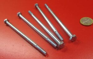 grade 5 zinc steel hex bolts rh pt 1/4"-20 x 5.00" length 50 pcs