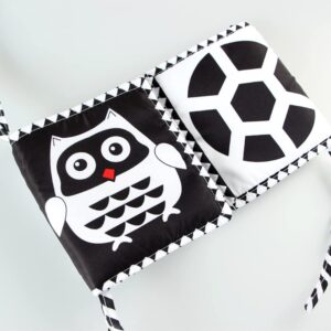 KAKIBLIN Black and White High Contrast Baby Soft Book for Early Education, Infant Tummy-time Mat, Three-Dimensional Can Be Bitten and Tear Not Rotten Paper 0-3 Years Old Baby Toys