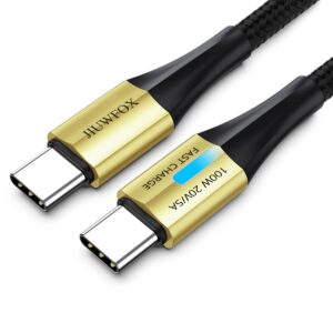 JIUWFOX USB C to USB C Cable,[2-Pack 8ft+4ft], USB C Charger Cable 100W/5A Fast Charging, for Samsung Galaxy S23/S22/S21, MacBook Pro 2020, iPad Pro 2020, LG, Pixel, Switch, and More.