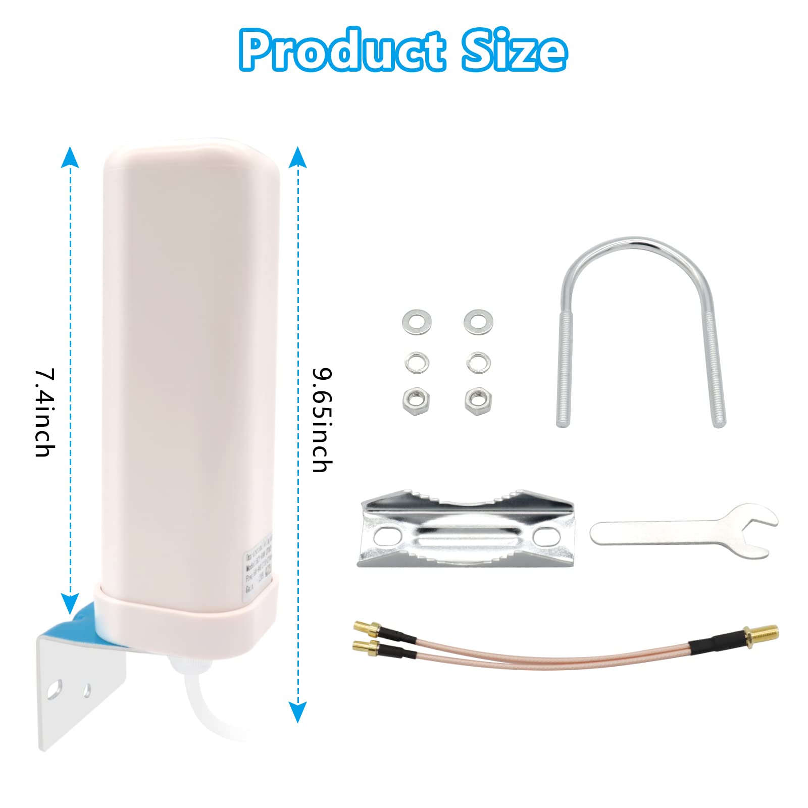 LARSEBEI High Gain 8-18dBi Omni Directional Antenna/Wall Mount Antenna with SMA Male/Dual TS9 3G/4G/LTE/5G for Verizon, AT&T, Router, Mobile Hotspot and Wireless Home Phone (600-3800 MHz)