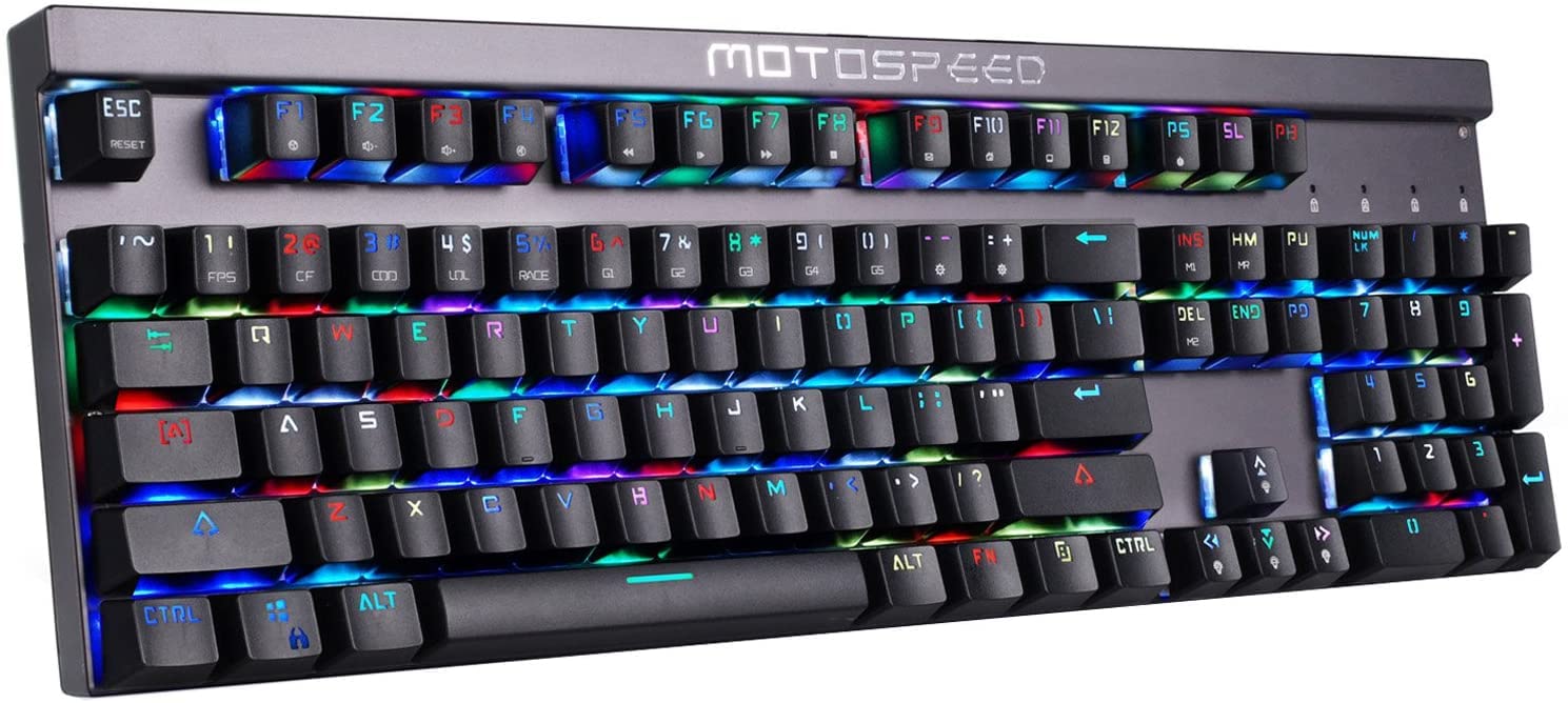 K97 RGB Backlit Mechanical Keyboard Full 104-Key Red Switches | N-Key Roll-Over Anti-Ghosting Gaming Keyboard