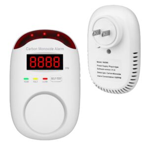 carbon monoxide detector insertion, vzmcovco detector, led display screen voice alarm, suitable for home kitchen, office, hotel garage, living room, bedroom -1 package