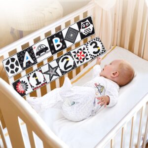 KAKIBLIN Black and White High Contrast Baby Soft Book for Early Education, Infant Tummy-time Mat, Three-Dimensional Can Be Bitten and Tear Not Rotten Paper 0-3 Years Old Baby Toys