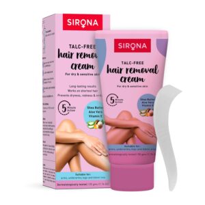 sirona hair removal cream, sensitive skin for women - 1.76 fl oz | with aloe vera, vitamin e & shea butter | ideal for bikini line,underarm, legs