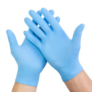 style setter powder-free nitrile disposable exam gloves, industrial medical examination, latex free rubber, non-sterile, food safe, ultra-strong, blue - size extra large,100 count(pack of 10)