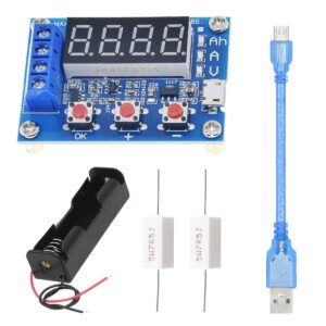 dkardu 1.5-12v battery capacity meter discharge tester analyzer zb2l3 li-ion lead-acid battery capacity meter for testing battery with 18650 battery holder, micro usb cable