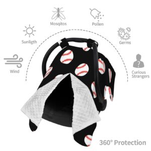 Baby Car Seat Cover Baseball Winter Carseat Canopies Cover Soft Breathable Infant Carseat Canopy for Infant Boys Girls