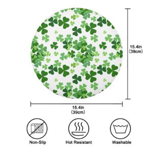 St. Patrick's Day Placemats Lucky Clover Shamrocks Round Placemats Set of 6 for Kitchen Table Washable Kitchen Table Mats Place mats