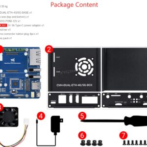 Dual Gigabit Ethernet 5G/4G Mini-Computer with Metal Case and Cooling Fan Based On Raspberry Pi Compute Module 4 (NOT Included) @XYGStudy (CM4-DUAL-ETH-4G/5G-BOX)